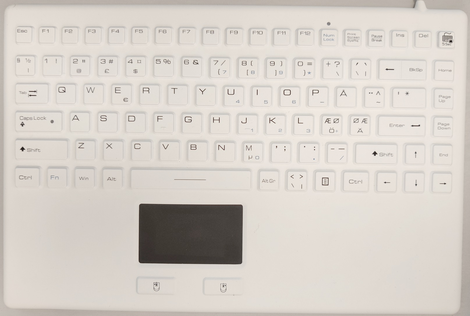 Vanntett nordisk tastatur IP67 med pekeplate - Direktronik AB
